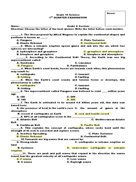 Grade 10 Science Pdf