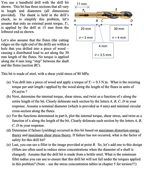 Solved You Use A Handheld Drill With The Drill Bit Shown