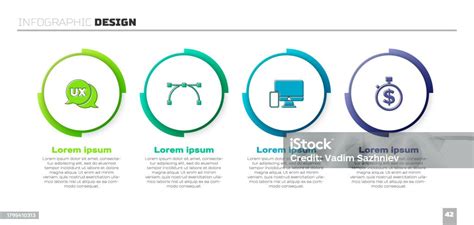 Ui 또는 Ux 디자인 베지어 곡선 모니터 및 모바일 시간은 돈입니다 비즈니스 인포그래픽 템플릿입니다 벡터 Brand Name Smart Phone에 대한 스톡 벡터 아트