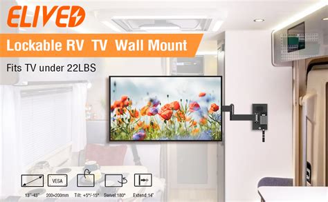 Elived Lockable Rv Tv Mount For Most 13 43 Inch Tvs Rv Tv