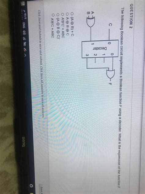 Solved Question 2 The Following Boolean Circuit Implements A Chegg
