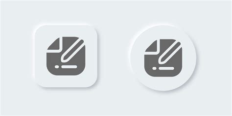 Edit Solid Icon In Neomorphic Design Style Register Signs Vector Illustration 8915523 Vector