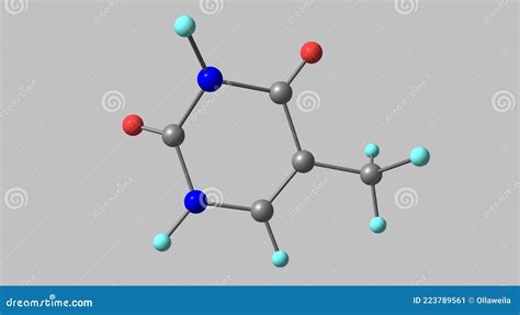 Thymine Molecular Structure Isolated On Grey Stock Illustration