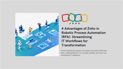 4 Advantages Of Zoho In Robotic Process Automation Rpa Streamlining It Workflows For