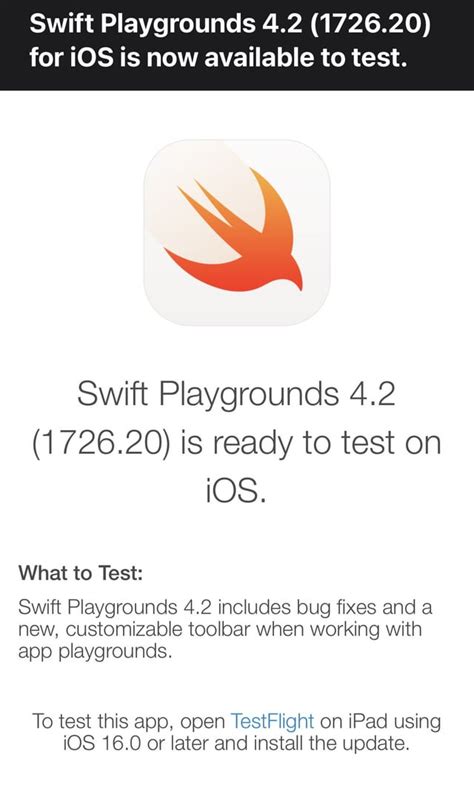 Swift Playgrounds 42 Build 172620 Beta Is Available For Beta Testers Rswiftplaygroundsapps