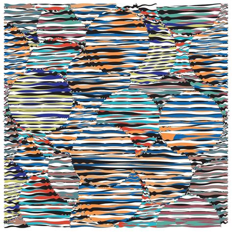Abstract Art With Overlapping Circles And Stripes Pattern In Multiple