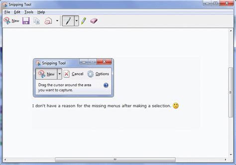 Snipping Tool In Windows 7 Drop Down Button And Dialog Box Disappears Solved Windows 7 Forums