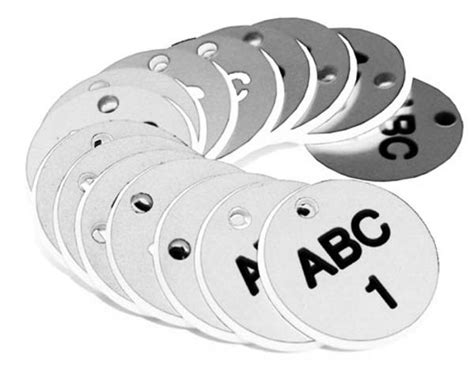 Slater Safety 38mm Engraved Valve Tags 50 Sequential Numbers With