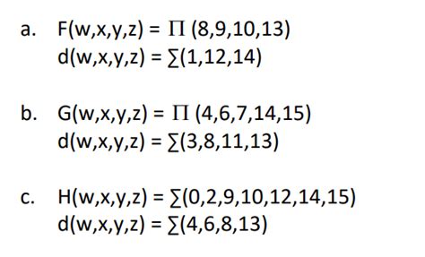 Solved Determine A Minimal Sop And Pos Expression For The