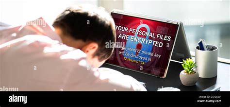 Ransomware Malware Attack Business Computer Hacked Files Encrypted