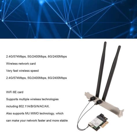 Hurrise Carte Wifi E Pcie Ax Ngw Carte Wifi E Ax Ngw Avec Antenne Mbps Informatique