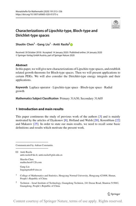 Characterizations Of Lipschitz Type Bloch Type And Dirichlet Type Spaces Request Pdf