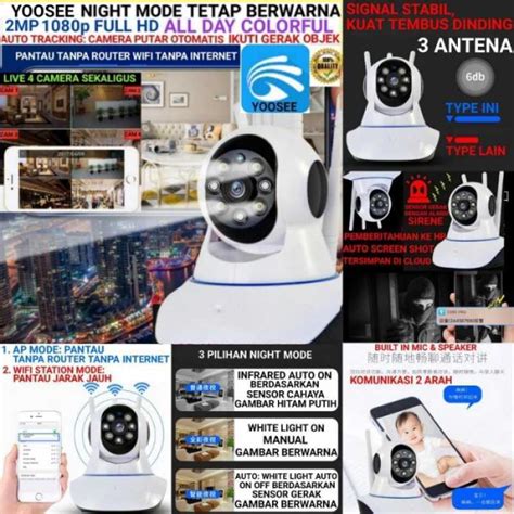Promo Yoosee Ip Camera 2mp Full Hd 1080p Cctv Indoor Wireless Ip Cam Wifi Cctv 64gb Diskon 50