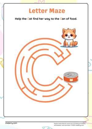 Letter Maze C Worksheet Cledemy