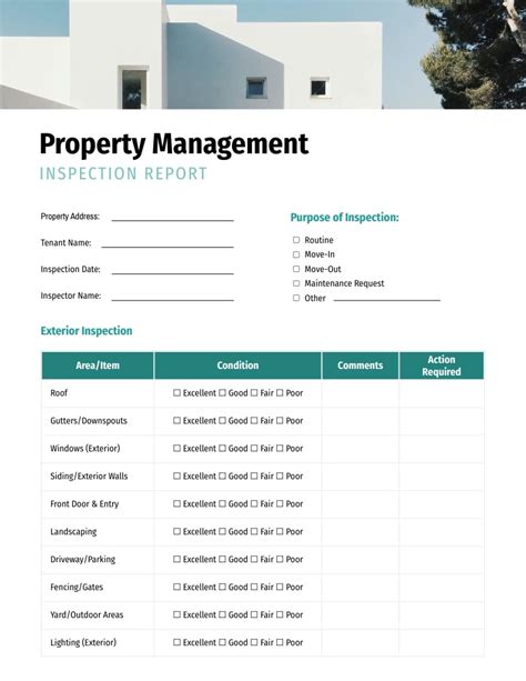 Property Management Inspection Report Template Visme