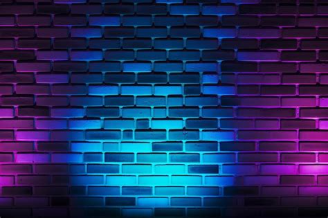 Premium Photo Neon Brick Wall Background Neon Brick Wallpaper Neon