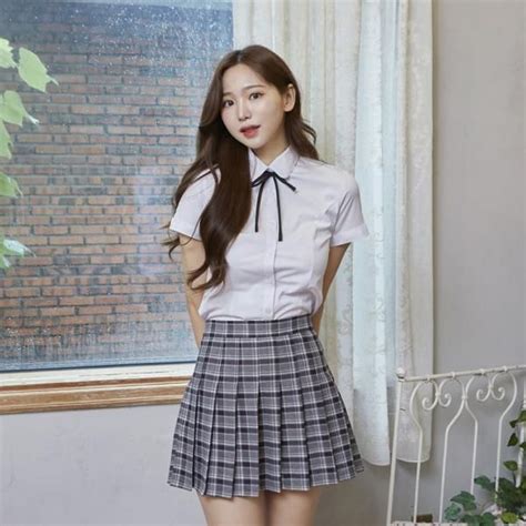 Gnj Commerce 교복몰 진그레이 체크 스커트 교복 학생복 교복치마 핫트랙스