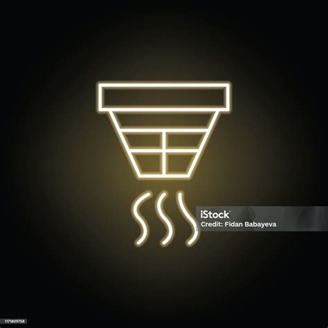 연기 감지기 라인 네온 아이콘 흡연 활동의 요소 그림 아이콘입니다 표지판 및 기호는 웹 로고 모바일 앱 Ui Ux에 사용할 수