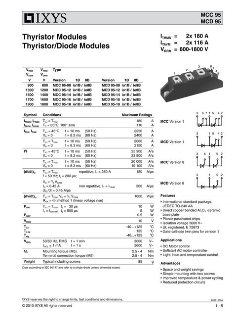 Thyristor Modules Thyristor Diode Modules Ixys Power