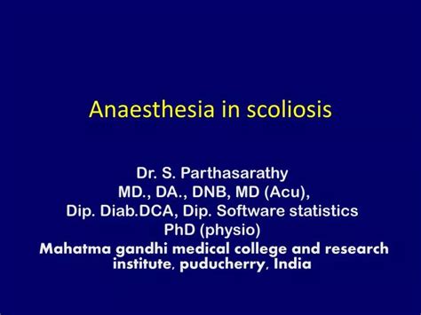 Ppt Anaesthesia In Scoliosis Powerpoint Presentation Free Download Id7083365
