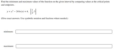 Solved Find The Minimum And Maximum Values Of The Function Chegg