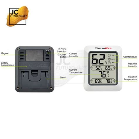 Promo Thermopro Thermometer Hygrometer Humidity Termometer Suhu Ruang Tp50 Diskon 9 Di Seller