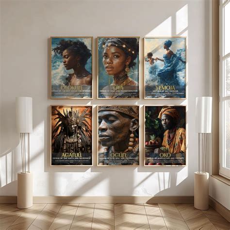 Set Of 6 Orisha Posters Orishas And Yoruba Deities Artwork African