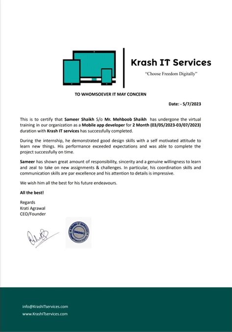 Sameer Shaikh On Linkedin Internshipcompletion Flutterdevelopment