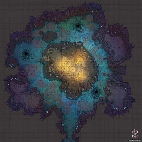 [oc][art] Sunken Cave Battle Map 30x30 R Dnd