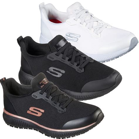 Womens Skechers Squad Slip Resistant Work Memory Foam Trainers Sizes 4
