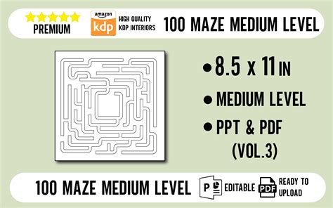 100 Medium Maze 85x11 Pdf Pptx Vol3 Graphic By Abdelzouhir34