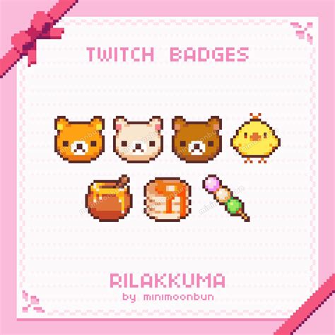 Rilakkuma Badges Niedliche Pixel Art Twitch Subbit Badges Zeichnen
