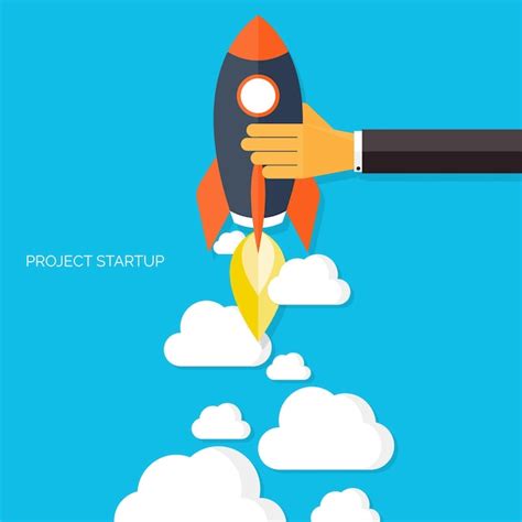 Premium Vector Flat Rocket Icon Startup Concept Project Development