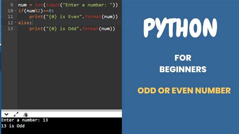Odd Or Even In Python Youtube