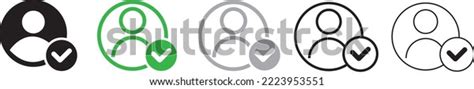 Set User Accept Icons Profile Checkmark Stock Vector Royalty Free 2223953551 Shutterstock