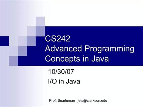 PPT CS242 Advanced Programming Concepts In Java PowerPoint