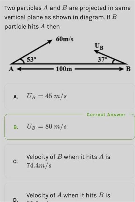 [answered] Two Particles A And B Are Projected In Same Vertical Plane Kunduz