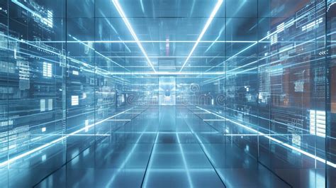 Futuristic Quantum Data Center With Advanced Technology And Digital