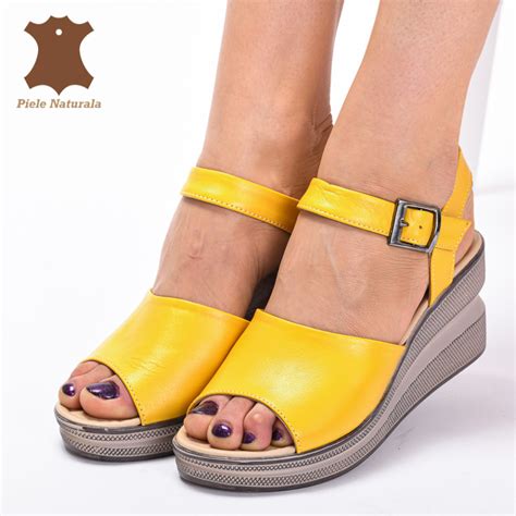 Sandale Dama Piele Naturala Aretina Galbene Need 4 Shoes