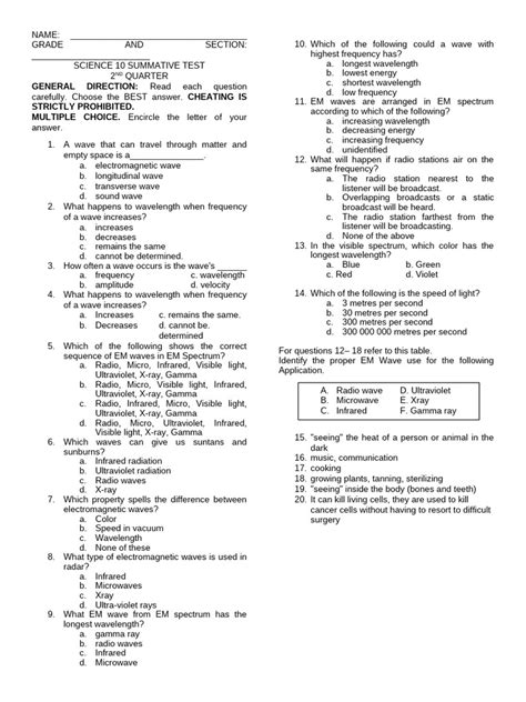 2nd Summative G10 Pdf