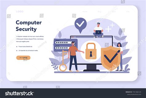 Cyber Web Security Web Banner Landing Stock Vector Royalty Free 1761366125