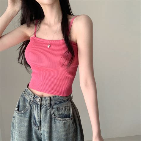 자스민벨 나시고민끝💗탄탄핏 돌핀 스퀘어넥 크롭 골지 니트 탑 나시 민소매 끈나시 슬리브리스