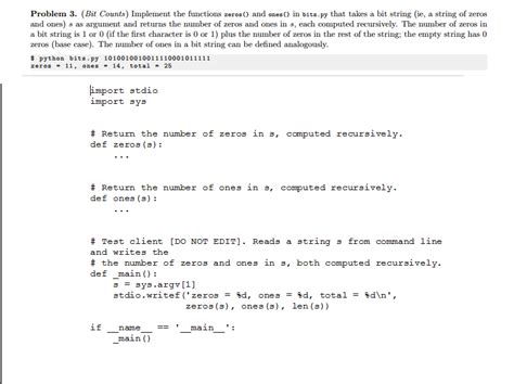Solved Implement The Functions Zeros And Ones In Bits Chegg