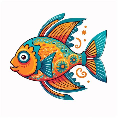 Карикатурная золотая рыбка, изолированная на белом фоне | Премиум векторы