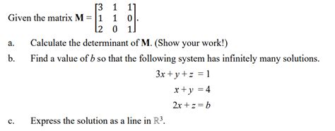 solved given the matrix