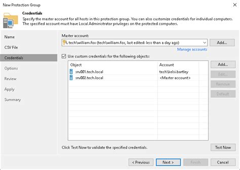 Step 4 Specify Credentials Veeam Agent Management Guide