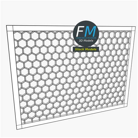 3d Model Honeycomb Grid Panel