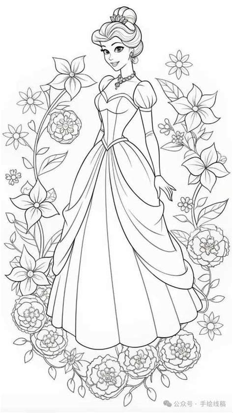 公主简笔画黑白图片图文简单又好看（热门16张） 简笔画图片大全