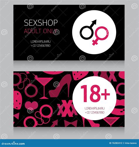 Design Template Business Card For Sex Shop Stock Vector Illustration