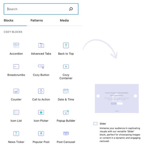 Slider Gutenberg Block Cozy Blocks